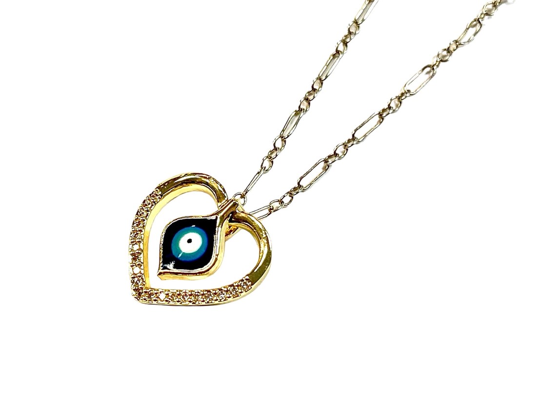 Gold Evil Eye Necklace • Protection Necklace• Evil Eye Pendant ...