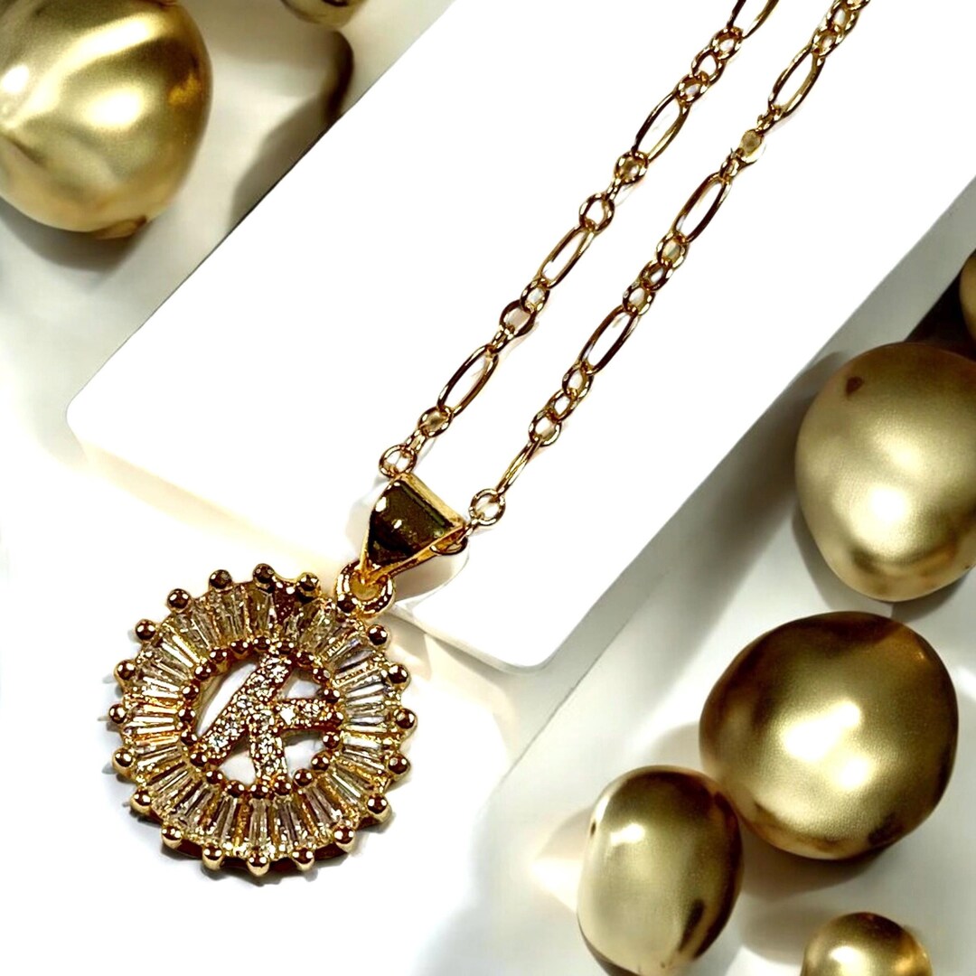 Gold Initial K Necklace • Letter K Necklace • Letter Necklace ...