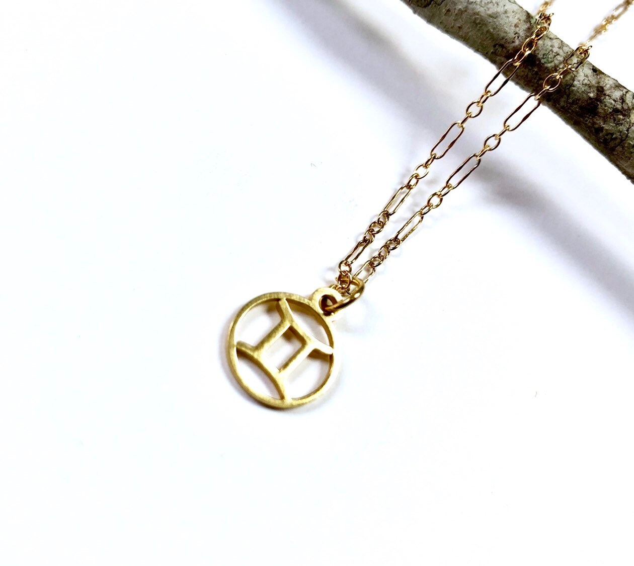 Gold Gemini Zodiac Necklace, Gemini Necklace, Zodiac Necklace, Gold ...
