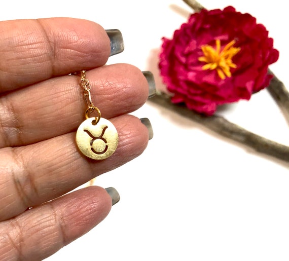 Gold Taurus Zodiac Necklace Taurus Necklace Zodiac Necklace | Etsy