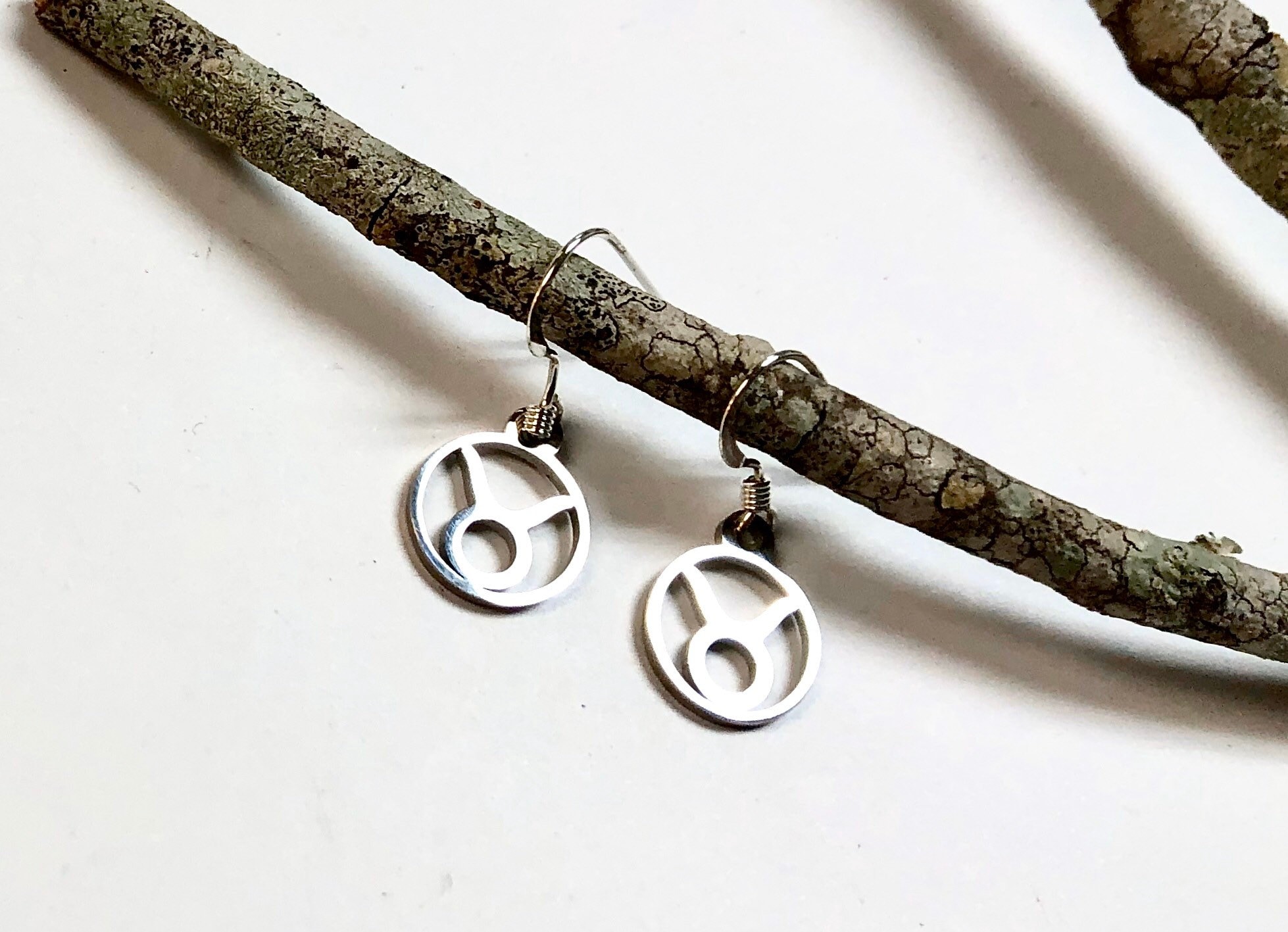 Silver Taurus Zodiac Earrings Taurus Earrings Zodiac | Etsy