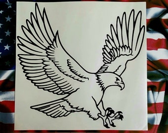 American Eagle American Flag LEFT Facing Decal - Etsy
