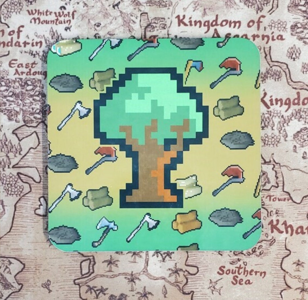 OSRS Runescape Coaster Woodcutting Perfect Gamer Gift & Home Decor for ...