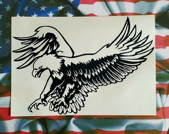 American Flag Bald Eagle Wings Decal Sticker - Etsy