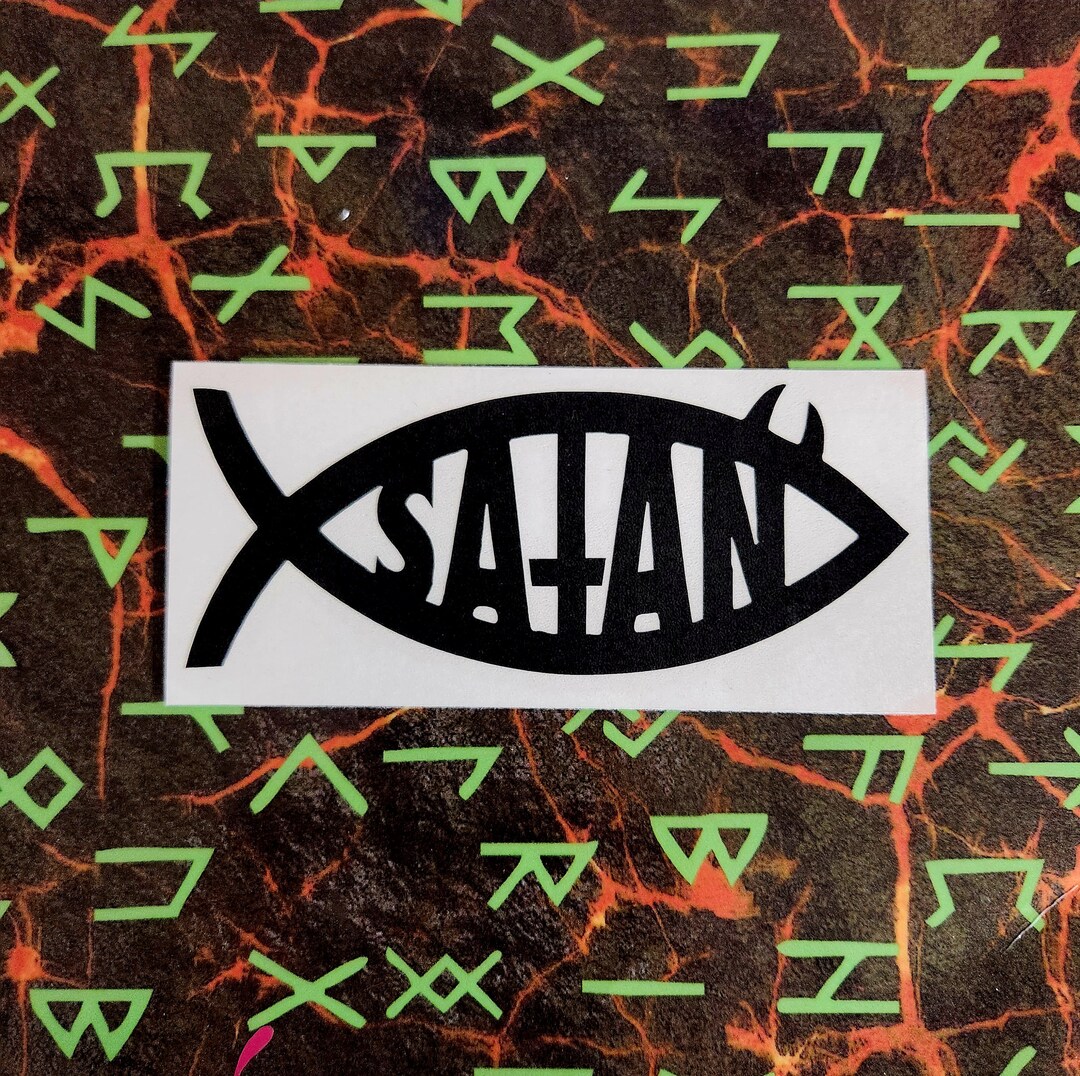 Satan Devil Fish Spoof of Jesus Fish Decal - Etsy