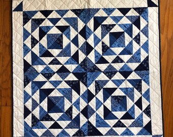 Blue Triangle Quilt - Etsy