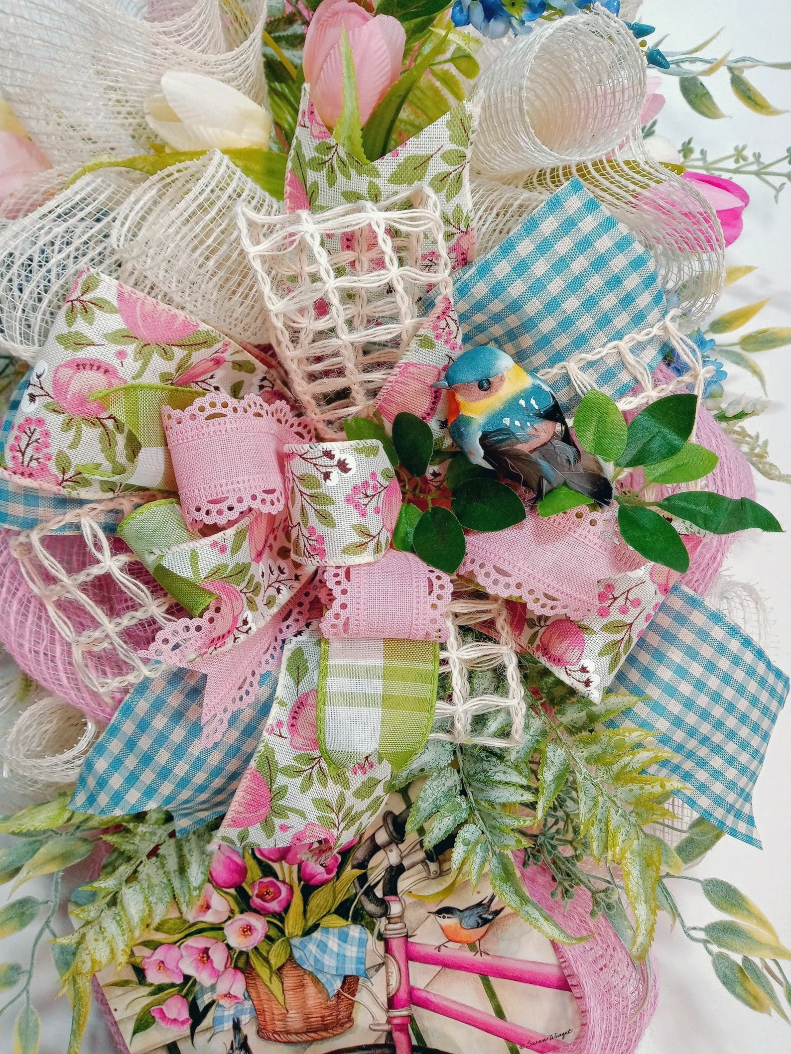 Teardrop Swag for Front Door Spring/summer Wreath Pink Tulip - Etsy