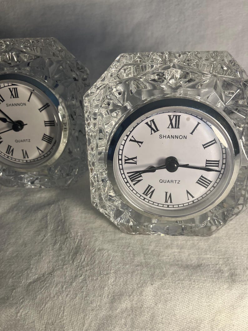 Vintage Shannon Crystal Clocks of Ireland - Accent Quartz Desk - Etsy