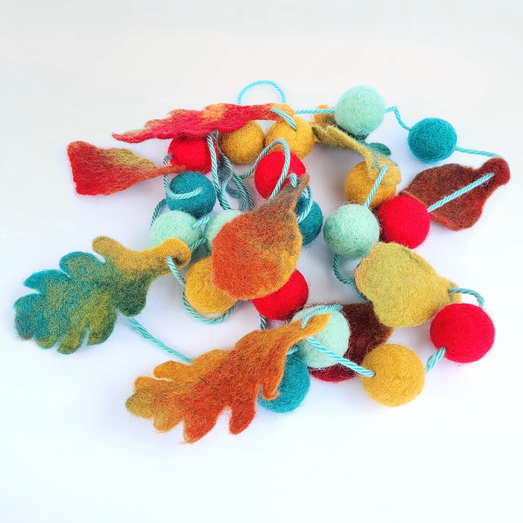 Fall Felt Leaf Garland, Fall Autumn Decorations, Fall Colours, Home ...