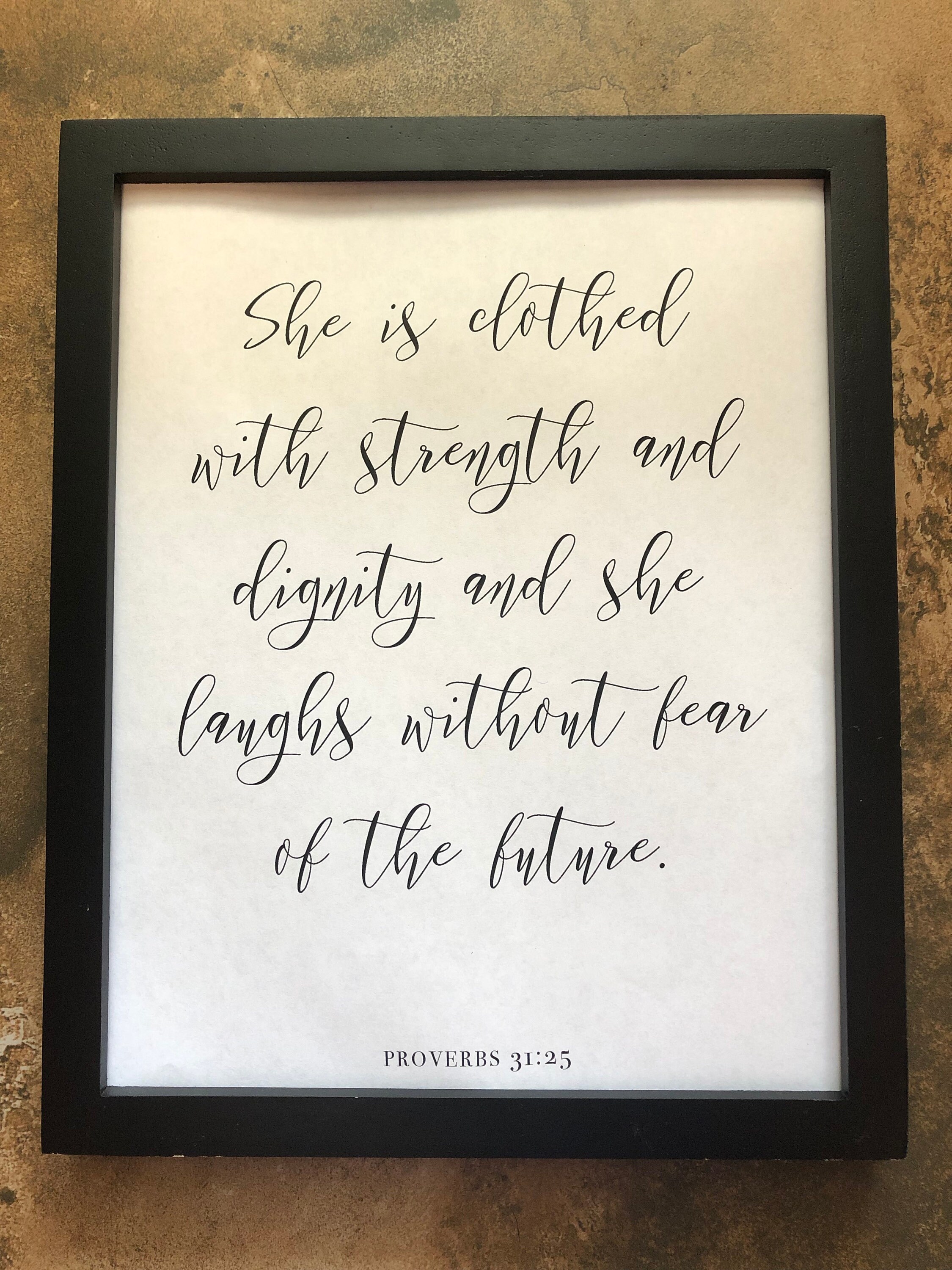Scripture Wall Art Printable, "proverbs 31:25" - Etsy