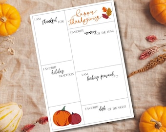 I Am Thankful for Thanksgiving Cards Printable | Gratitude Cards ...