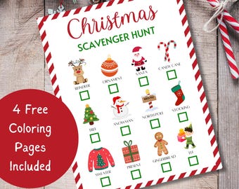 Christmas Scavenger Hunt Printable for Kids, Kids Christmas Game ...