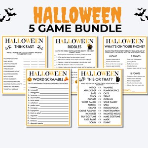 Halloween Printable 5 Game Bundle, Halloween Party Games Bundle ...