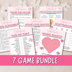 Valentines Day Printable Games Bundle, Valentines Day Games for Kids ...