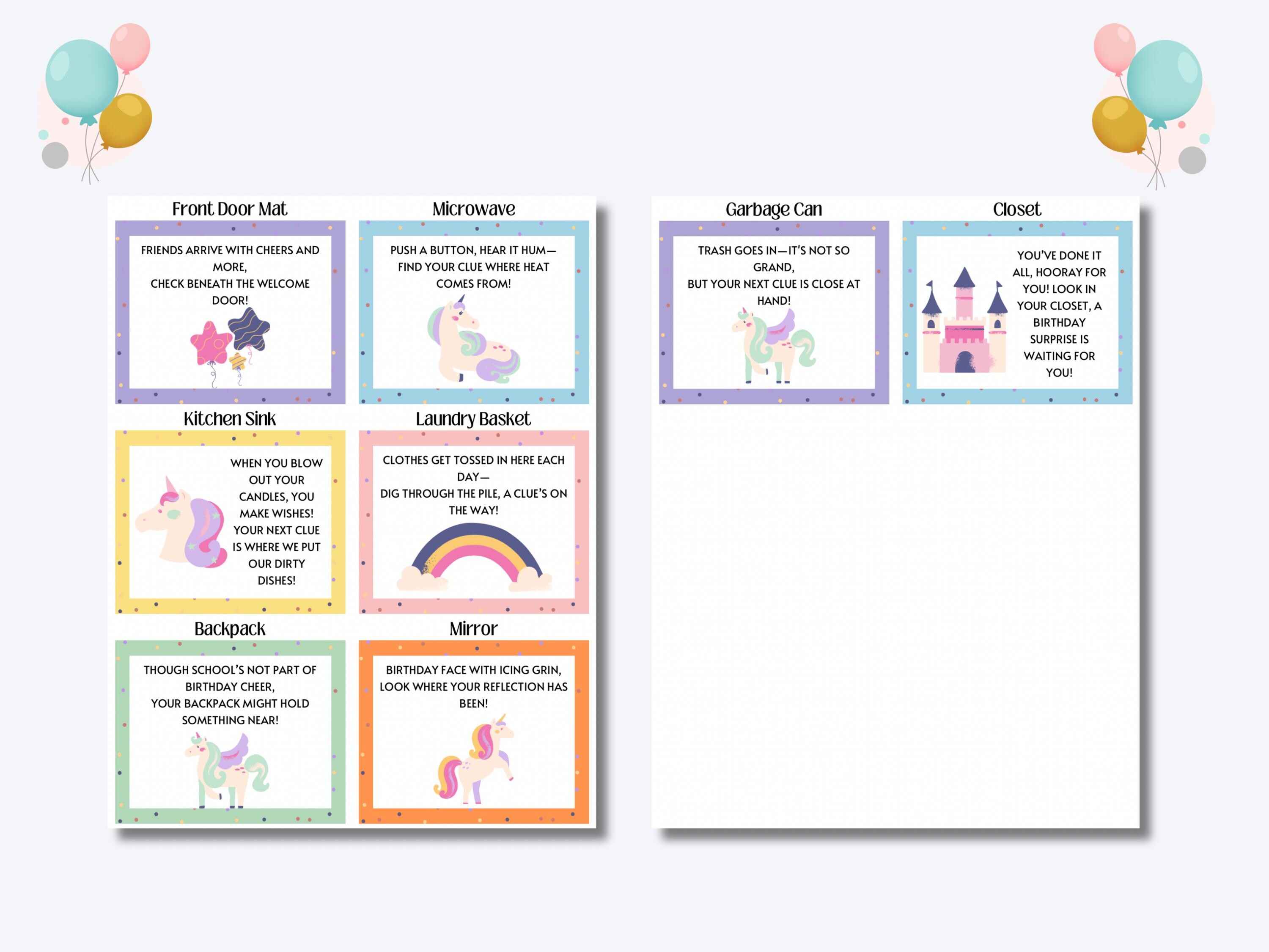 Unicorn Outdoor Scavenger Hunt for Kids, Teen and Tween Scavenger Hunt ...