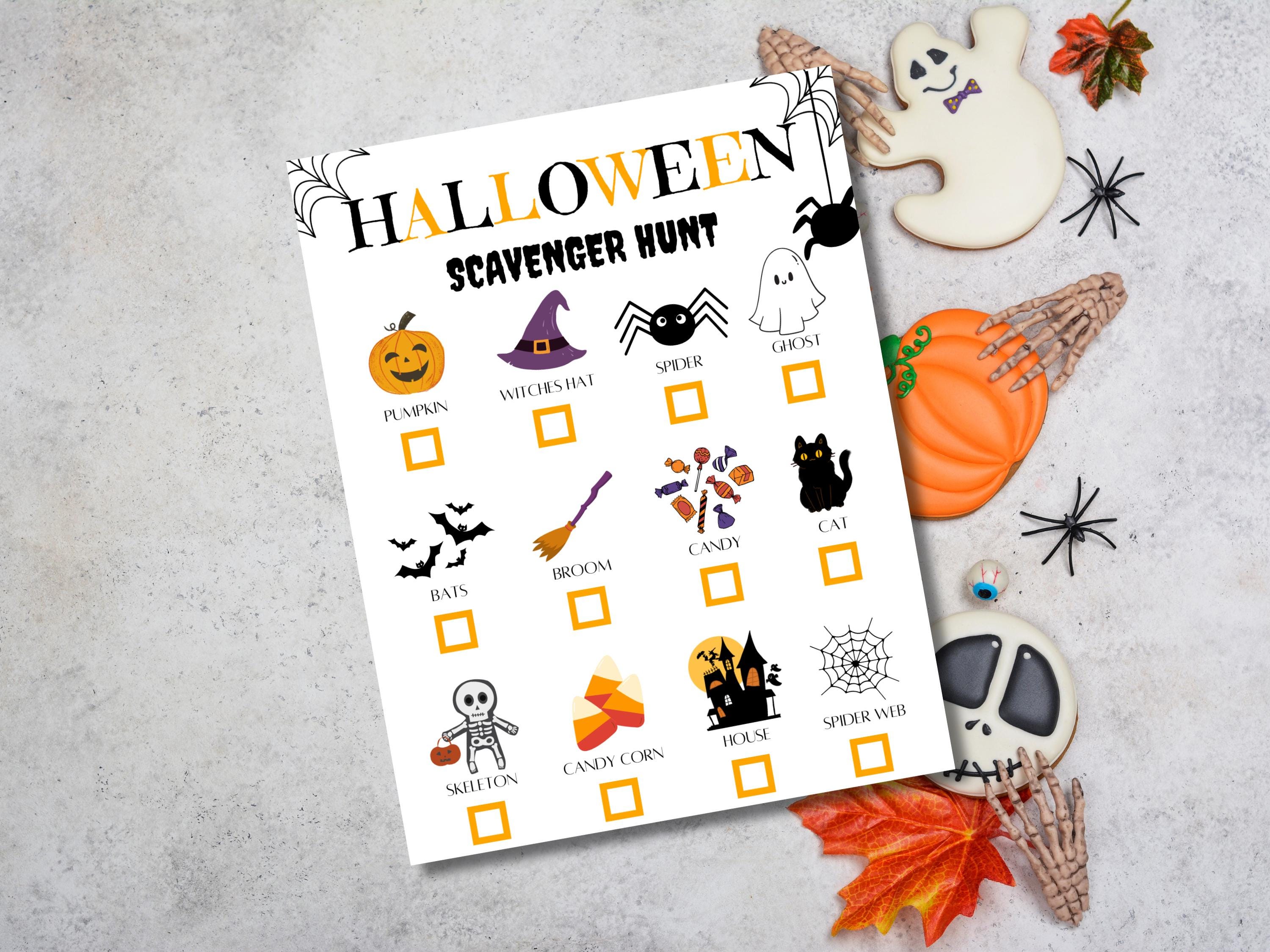Halloween Scavenger Hunt Printable for Kids, Kids Halloween Game ...