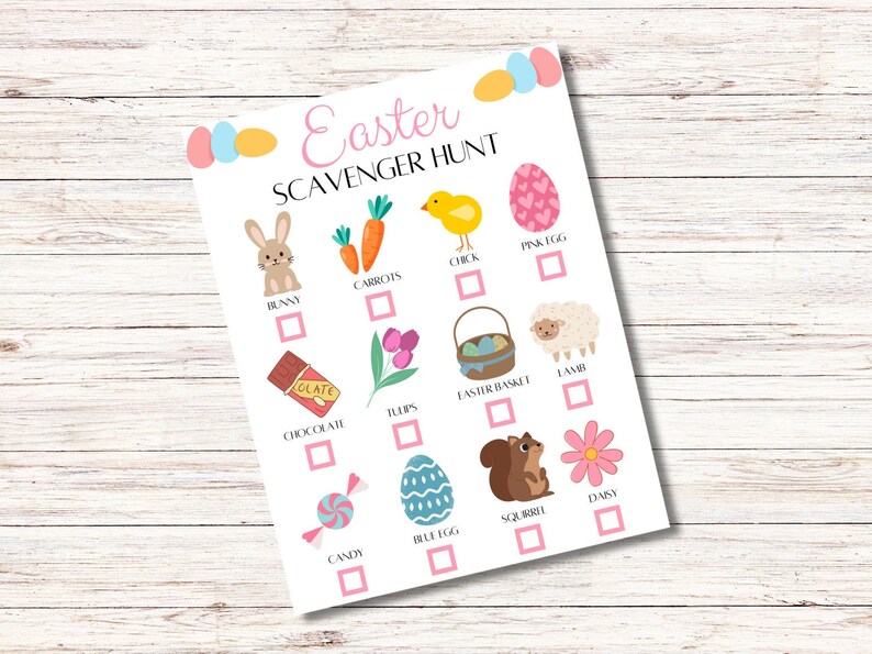 Easter Scavenger Hunt Printable for Kids, Easter Party Game, Easter ...