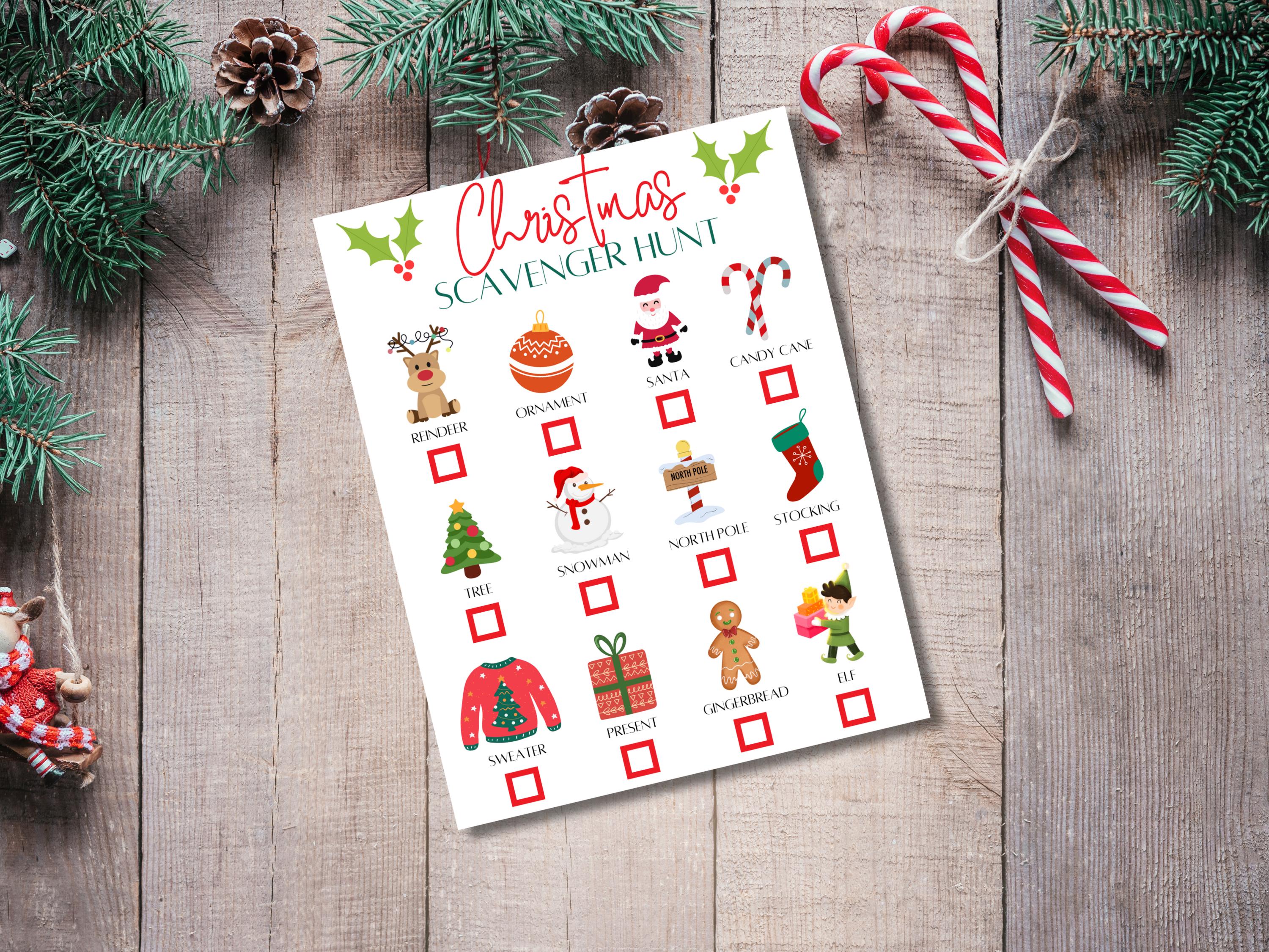 Christmas Scavenger Hunt Printable for Kids, Kids Christmas Game ...