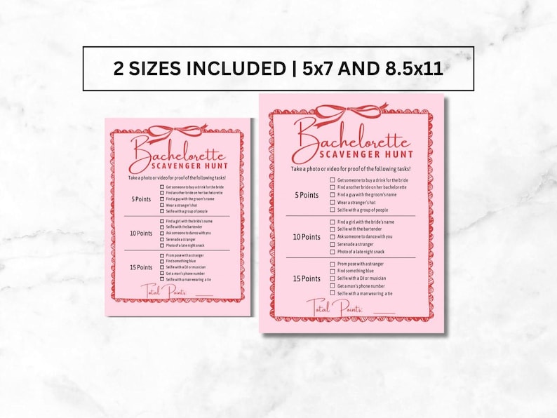 Bachelorette Scavenger Hunt Game Pink, Hen Party Game, Bachelorette ...