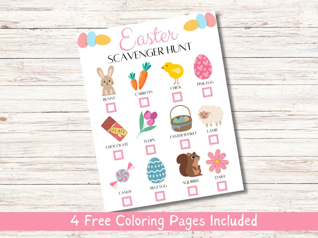 Easter Scavenger Hunt Printable for Kids, Easter Party Game, Easter ...