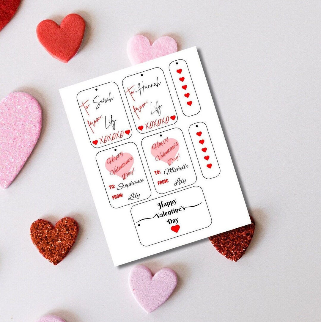 Editable Valentines Day Gift Tags, Printable Valentines Gift Tag ...