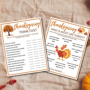 Thanksgiving Printable Games Bundle, Thanksgiving Games for Kids ...