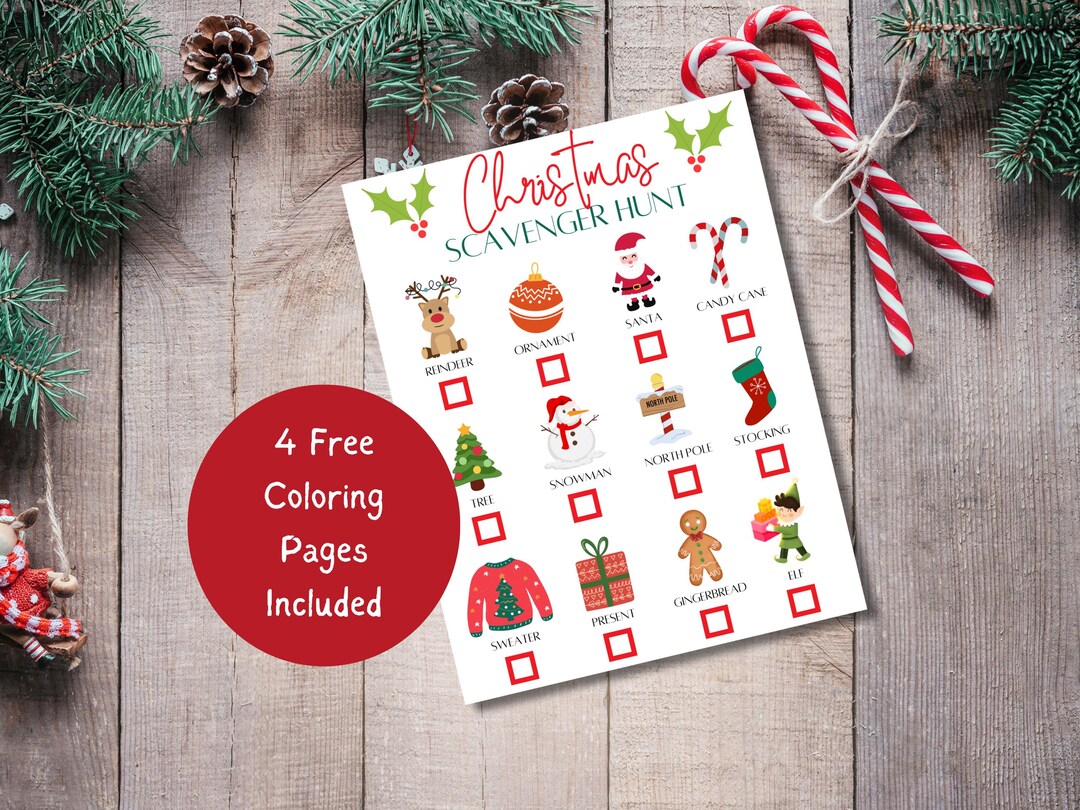 Christmas Scavenger Hunt Printable for Kids, Kids Christmas Game ...