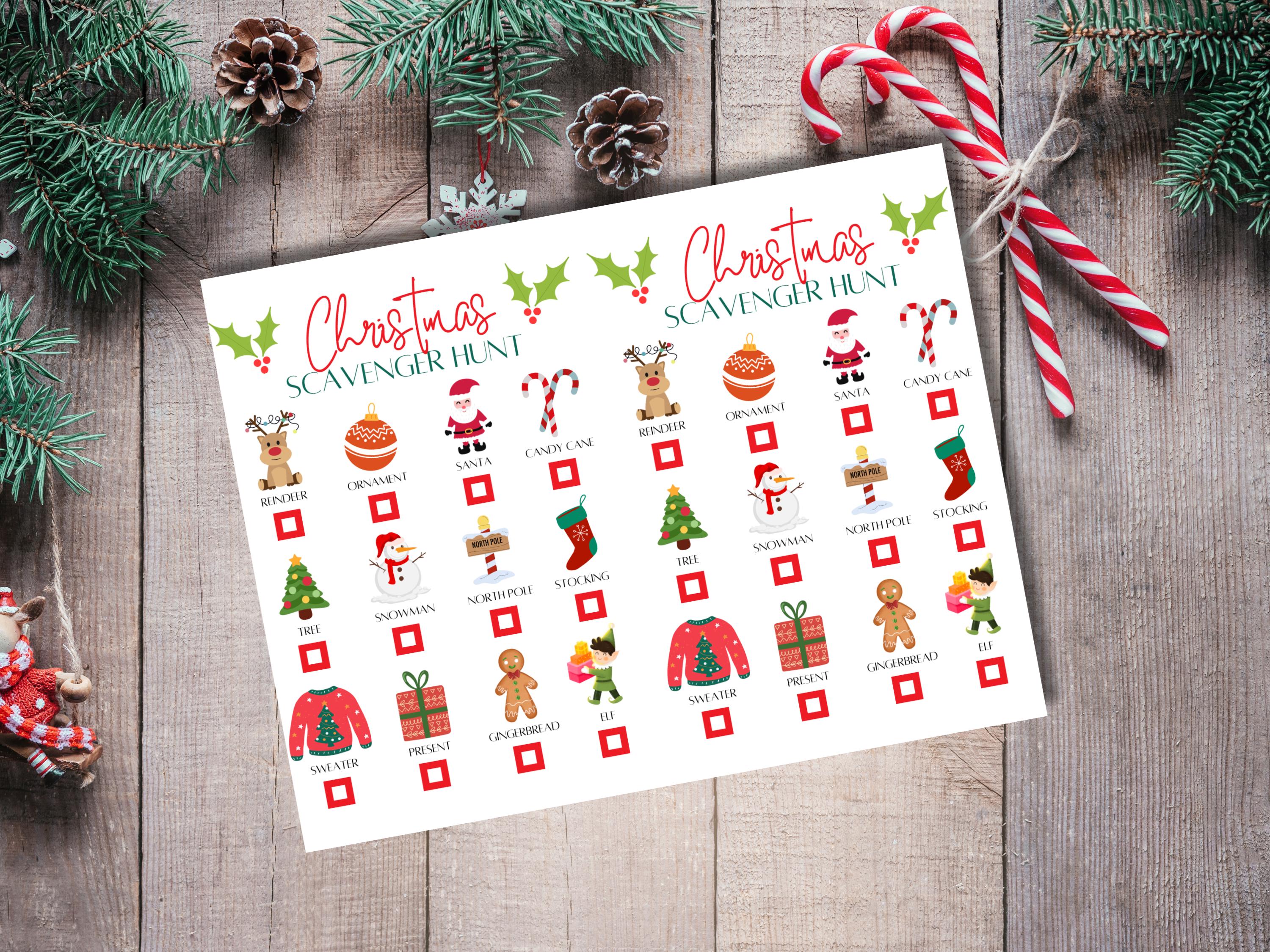 Christmas Scavenger Hunt Printable for Kids, Kids Christmas Game ...
