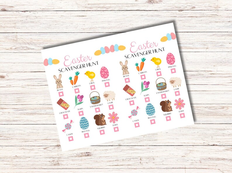 Easter Scavenger Hunt Printable for Kids, Easter Party Game, Easter ...