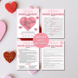 Valentines Day Printable Games Bundle, Valentines Day Games for Kids ...