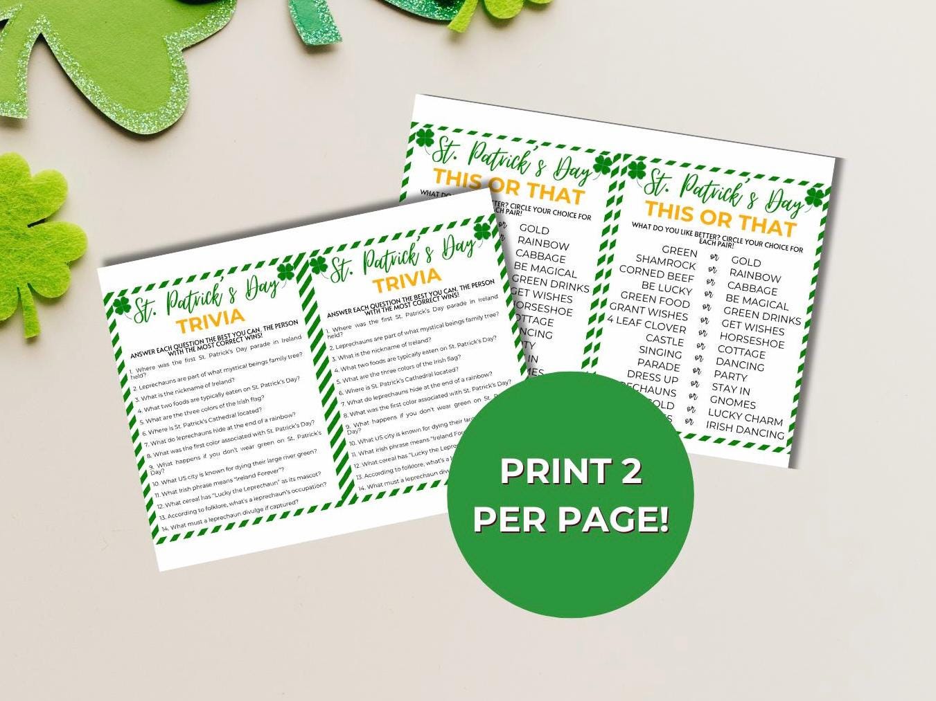 St Patricks Day Printable Games, St Patricks Day Games Bundle, St ...