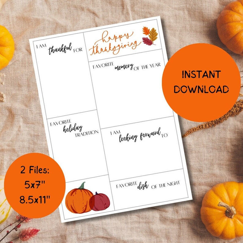 Thanksgiving Gratitude Printable Cards, Thanksgiving Kid Activity, I Am ...