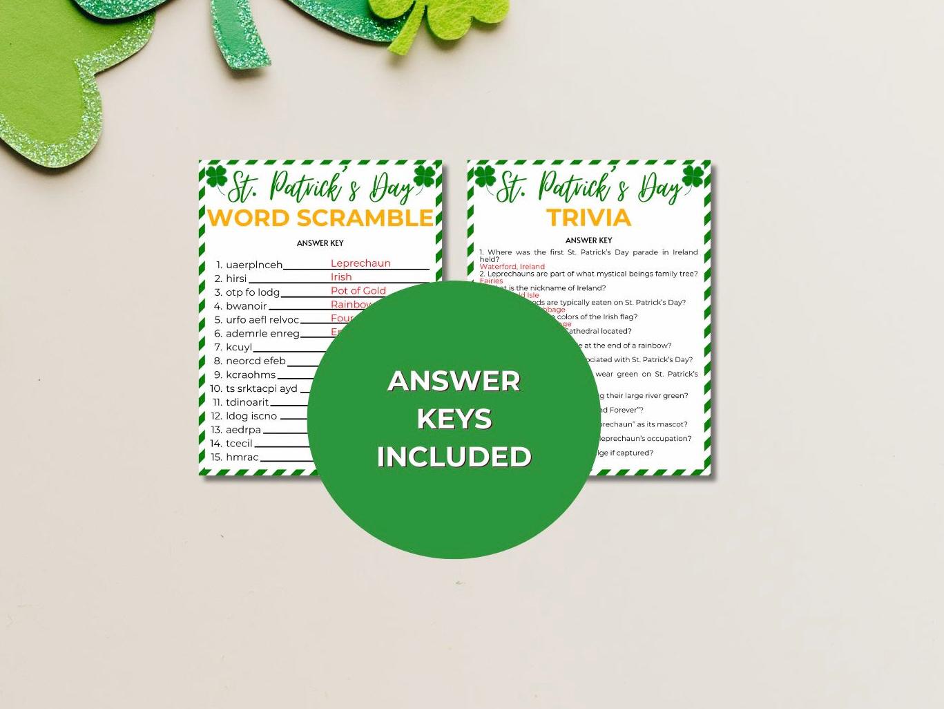 St Patricks Day Printable Games, St Patricks Day Games Bundle, St ...