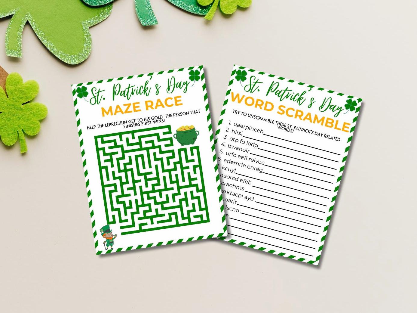 St Patricks Day Printable Games, St Patricks Day Games Bundle, St ...