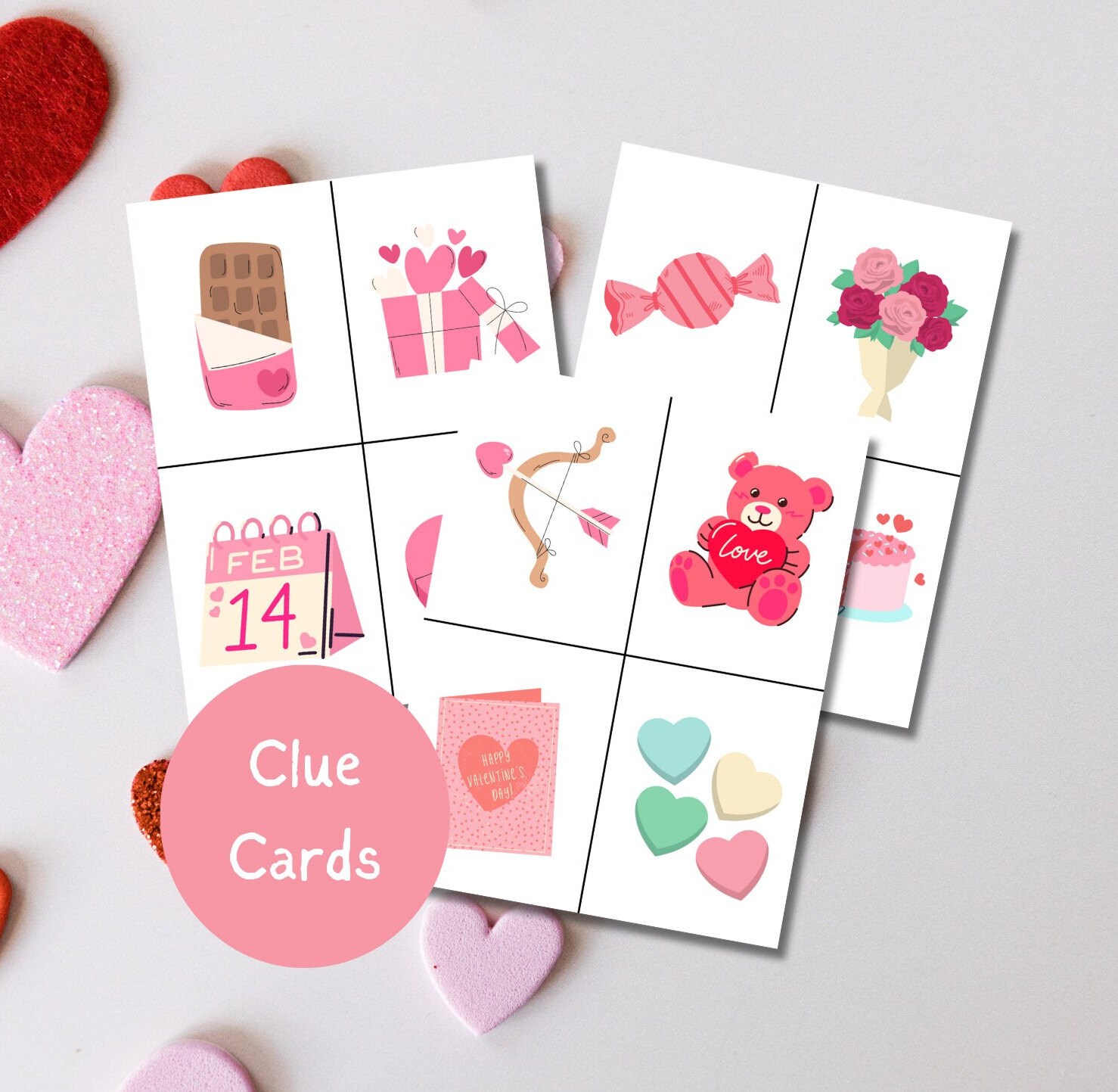 Valentines Day Scavenger Hunt Printable for Kids, Valentines Party Game ...