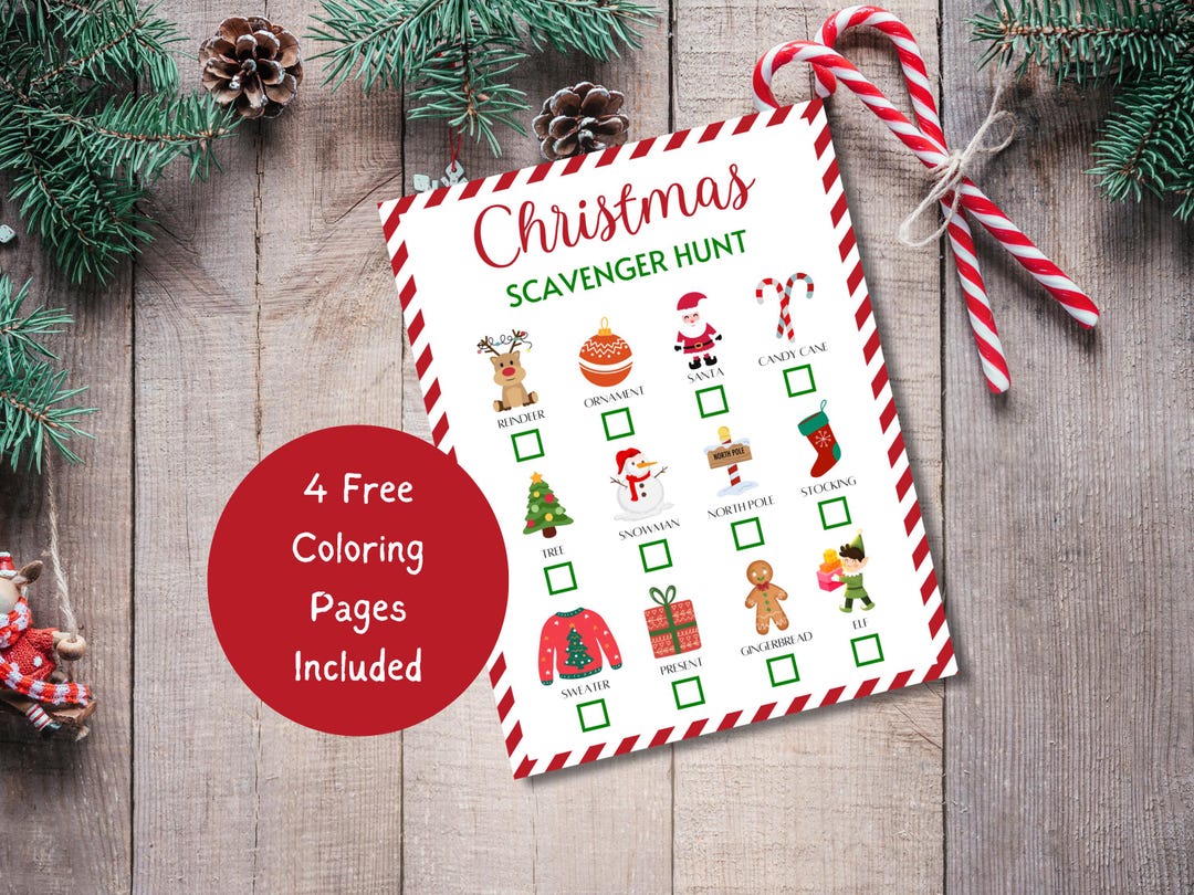 Christmas Scavenger Hunt Printable for Kids, Kids Christmas Game ...