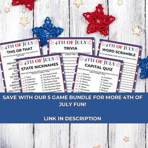 Fourth of July Printable Games, 4th of July Games Bundle, 4th of July ...