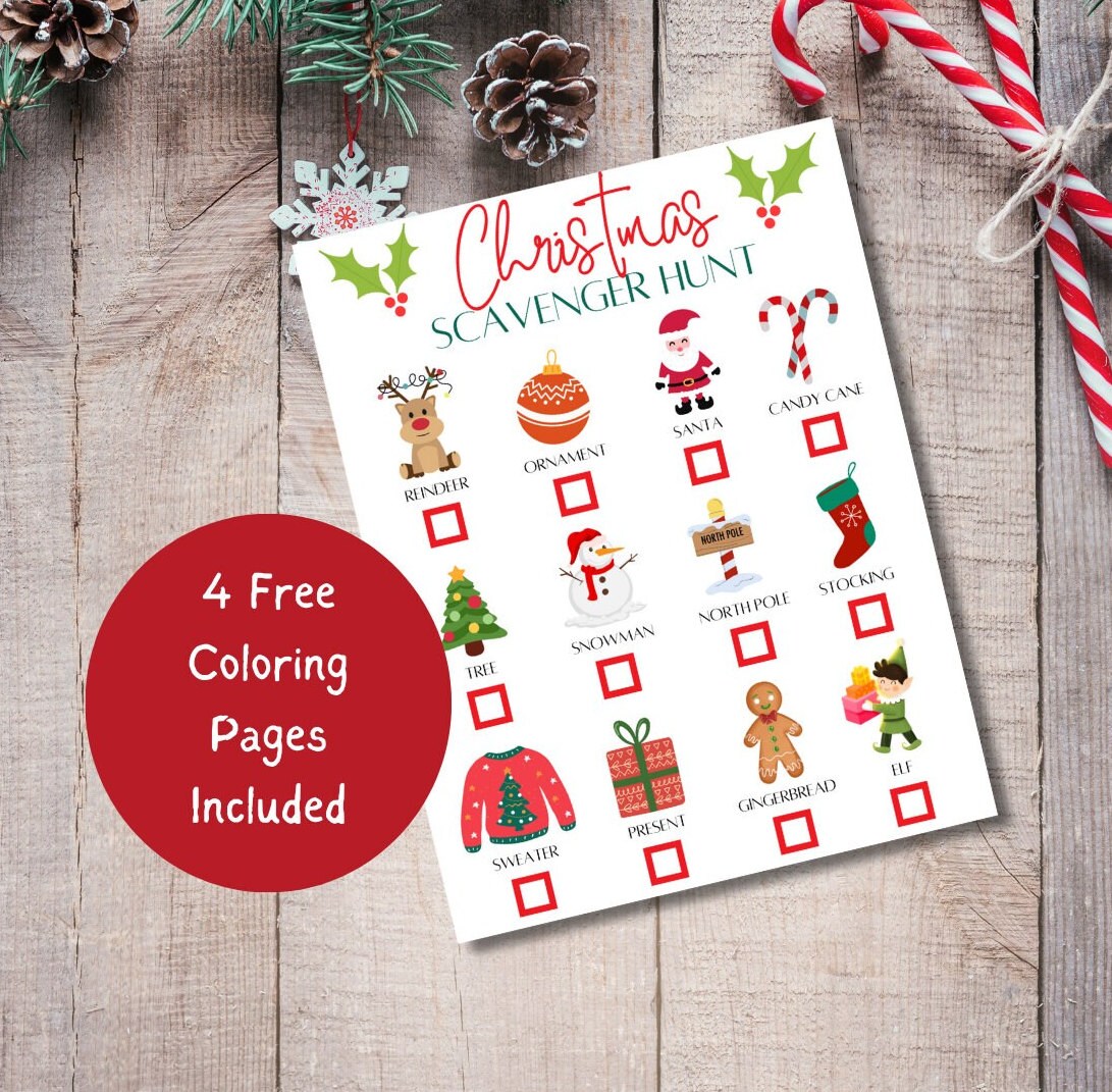 Christmas Scavenger Hunt Printable for Kids, Kids Christmas Game ...