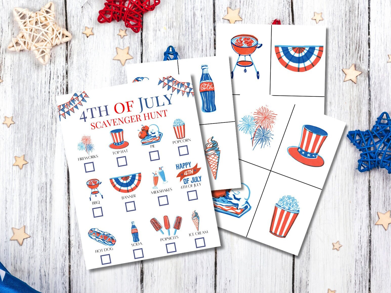 4th of July Scavenger Hunt for Kids, 4th of July Party Games, Treasure ...