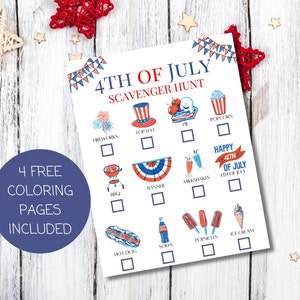 4th of July Scavenger Hunt for Kids, 4th of July Party Games, Treasure ...