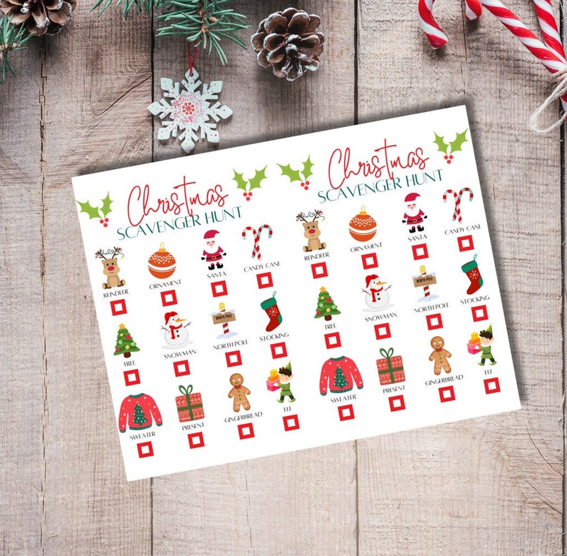 Christmas Scavenger Hunt Printable for Kids, Kids Christmas Game ...