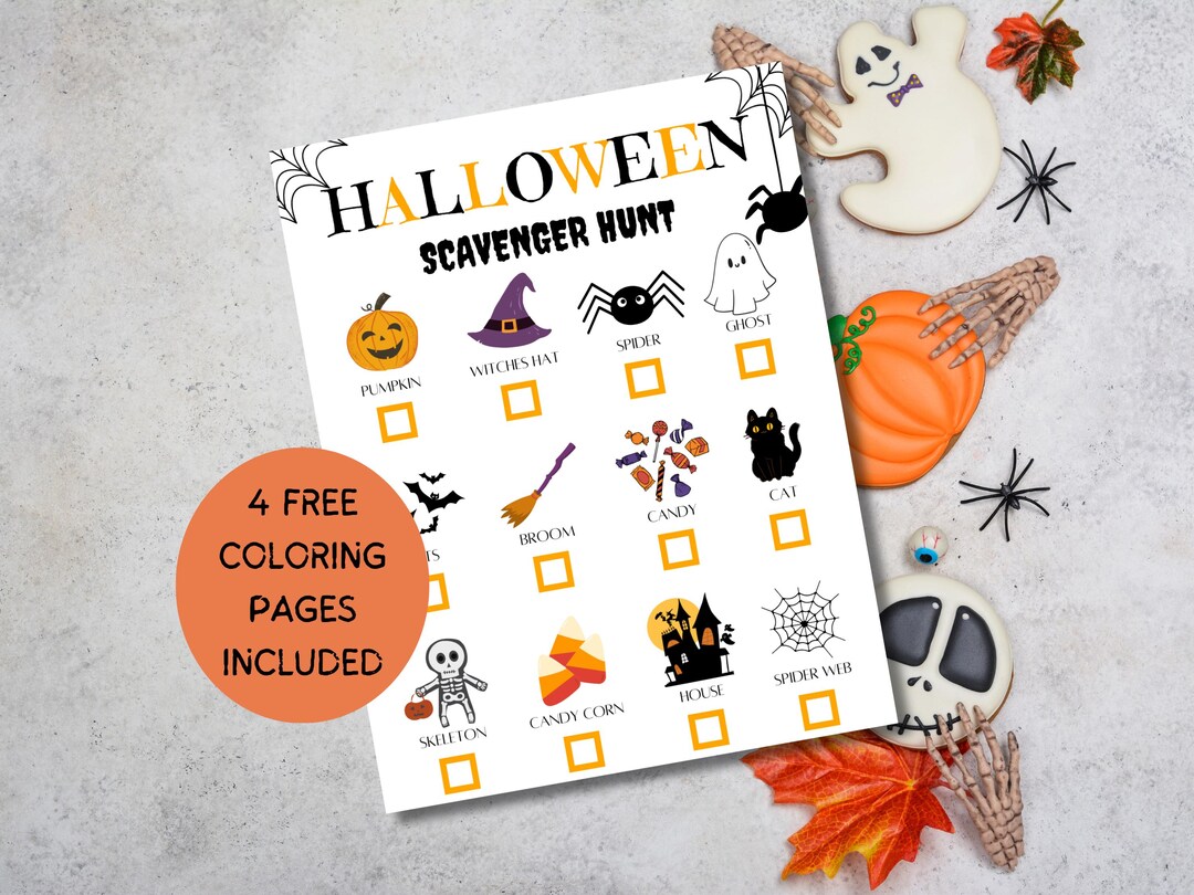 Halloween Scavenger Hunt Printable for Kids, Kids Halloween Game ...