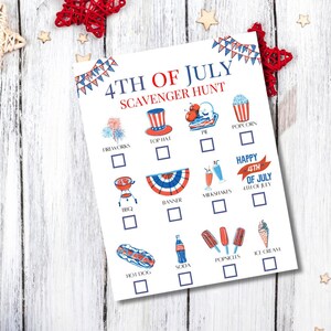 4th of July Scavenger Hunt for Kids, 4th of July Party Games, Treasure ...