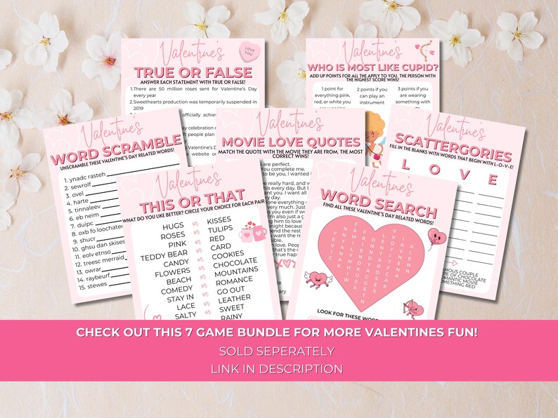 Valentines Day Scavenger Hunt Printable for Kids, Valentines Party Game ...