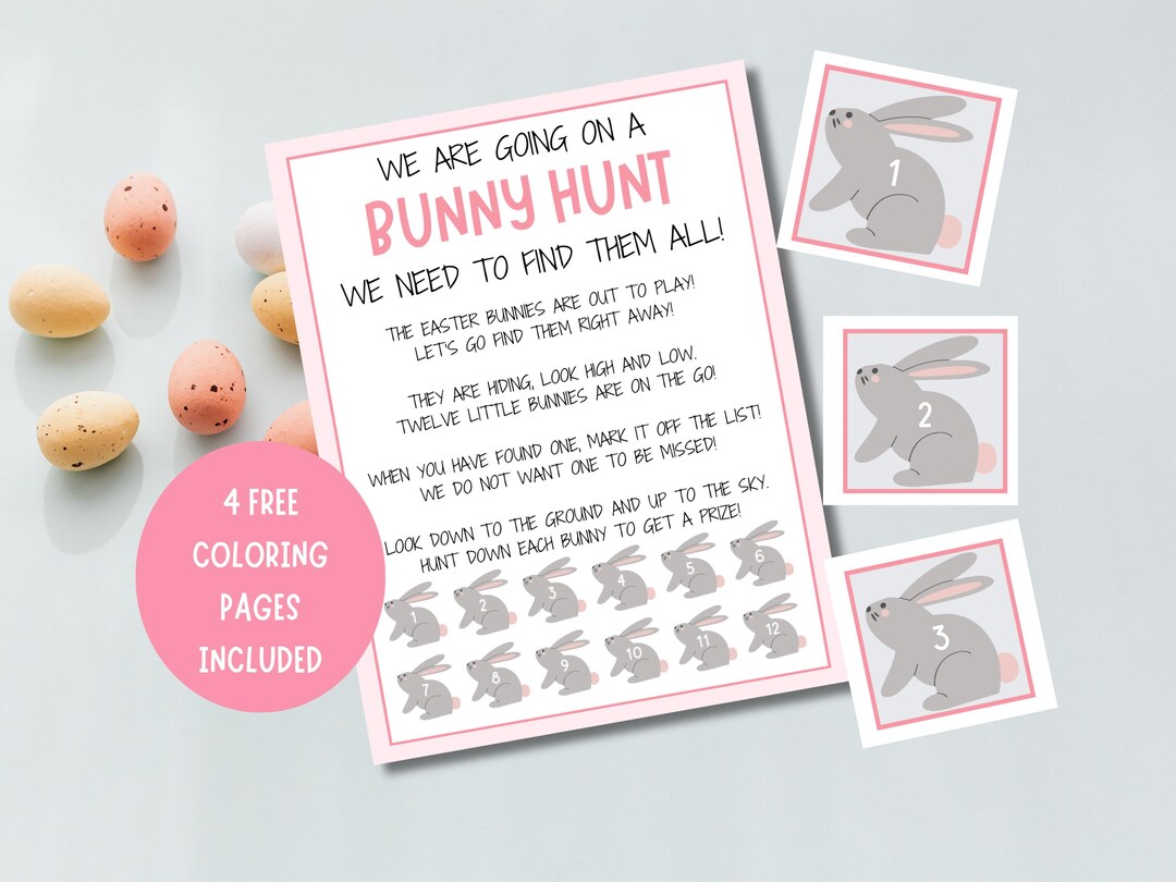 Easter Scavenger Hunt Printable for Kids, Bunny Hunt for Kids, Easter ...