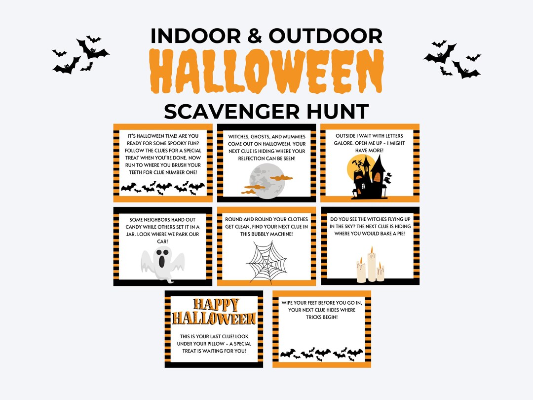 Halloween Scavenger Hunt for Kids, Indoor and Outdoor Treasure Hunt ...