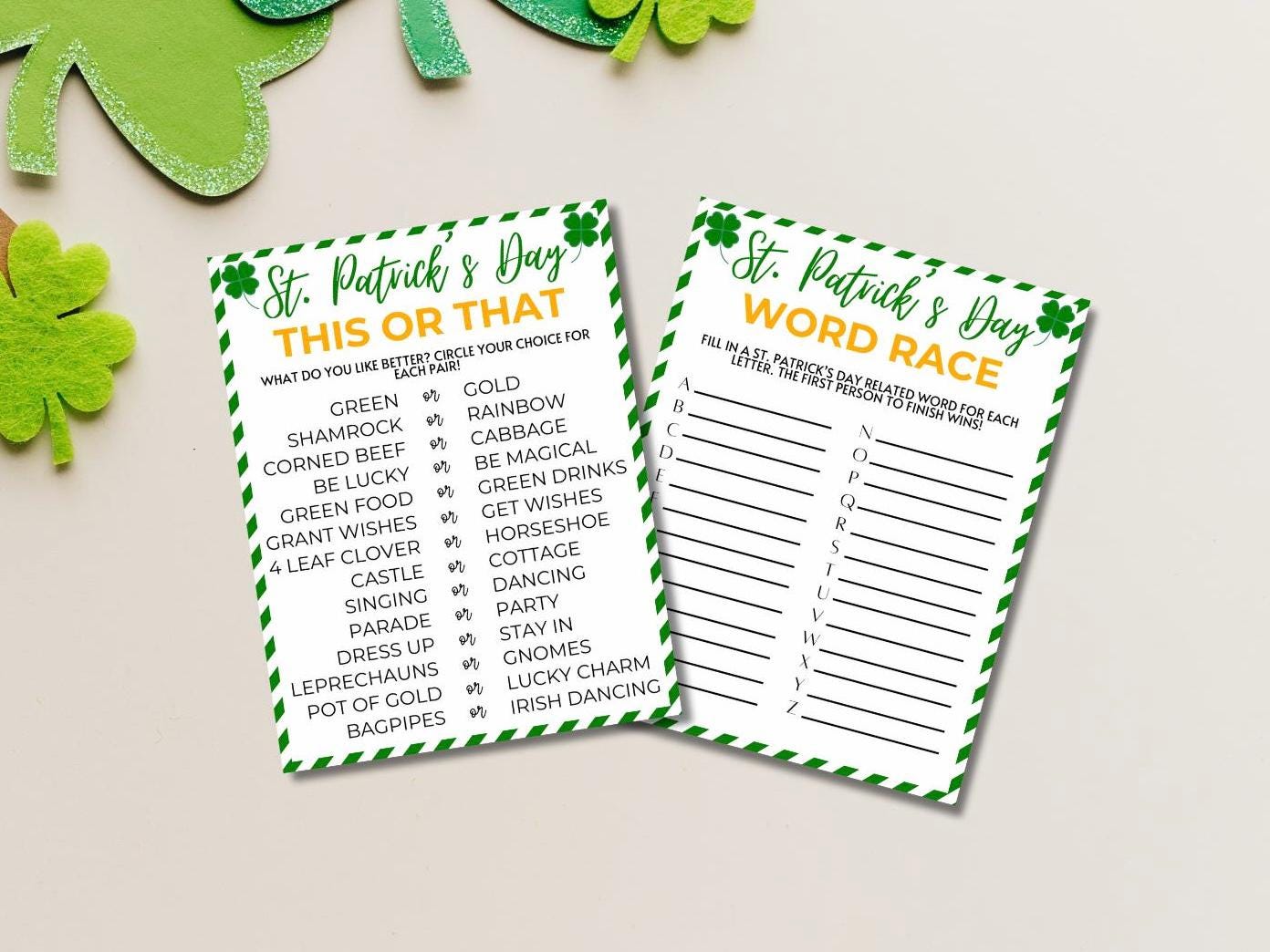 St Patricks Day Printable Games, St Patricks Day Games Bundle, St ...