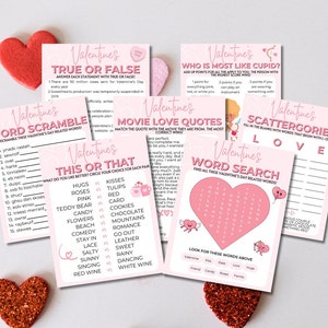 Valentines Day Printable Games Bundle, Valentines Day Games for Kids ...