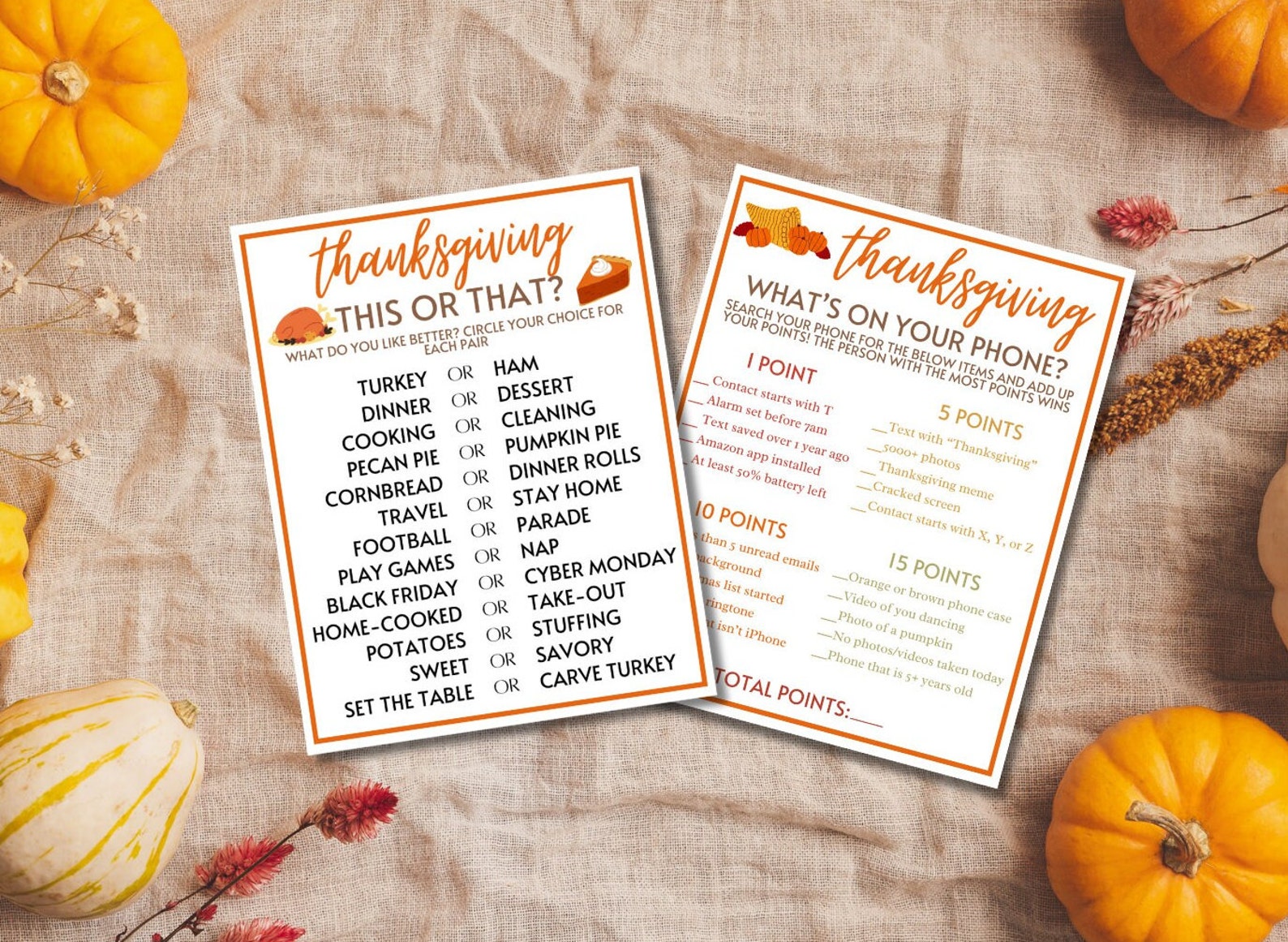 Thanksgiving Printable Games Bundle, Thanksgiving Games for Kids ...