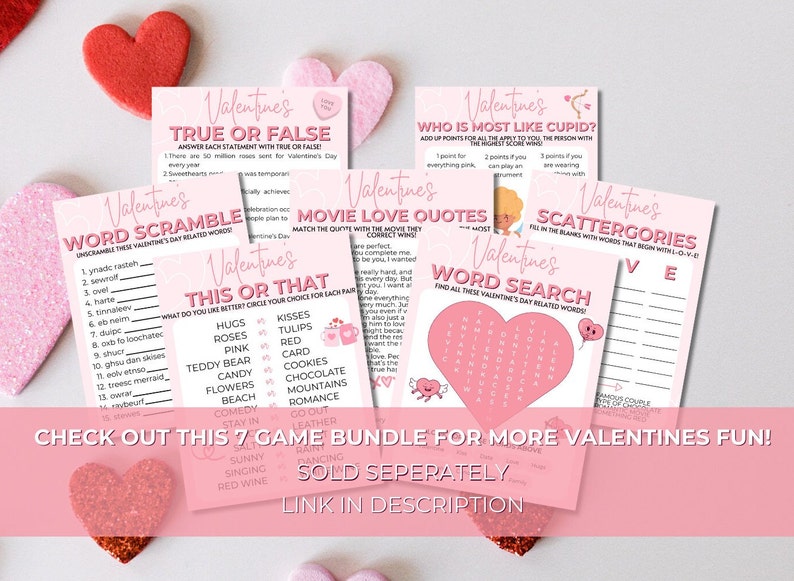 Valentines Day Scavenger Hunt Printable for Kids, Valentines Party Game ...